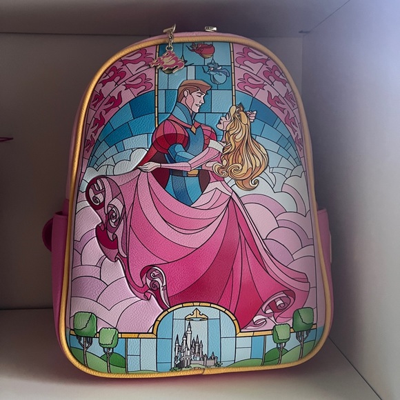 Loungefly | Bags | Loungefly Disney Aurora Stained Glass Mini Backpack ...